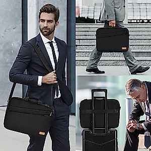 bagasin 15 15.6 16 inch Laptop Computer PC Shoulder Bag Carrying Case, Water-Repellent Fabric Briefcase, Lightweight Toploader, Business Casual or School