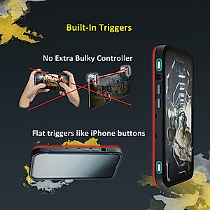 iPhone 13 Pro Mobile Gaming Triggers Controller Case and Gaming Glass (Screen Protector) for PURG/Sniper/Fortnitee/Call of Duty and other shooting games