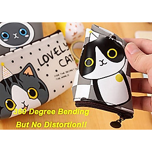 Set of 4 - ZICOME Adoarable Cat Style Memories Pastorable Pencil Case Coin Makeup Bag Purse Case
