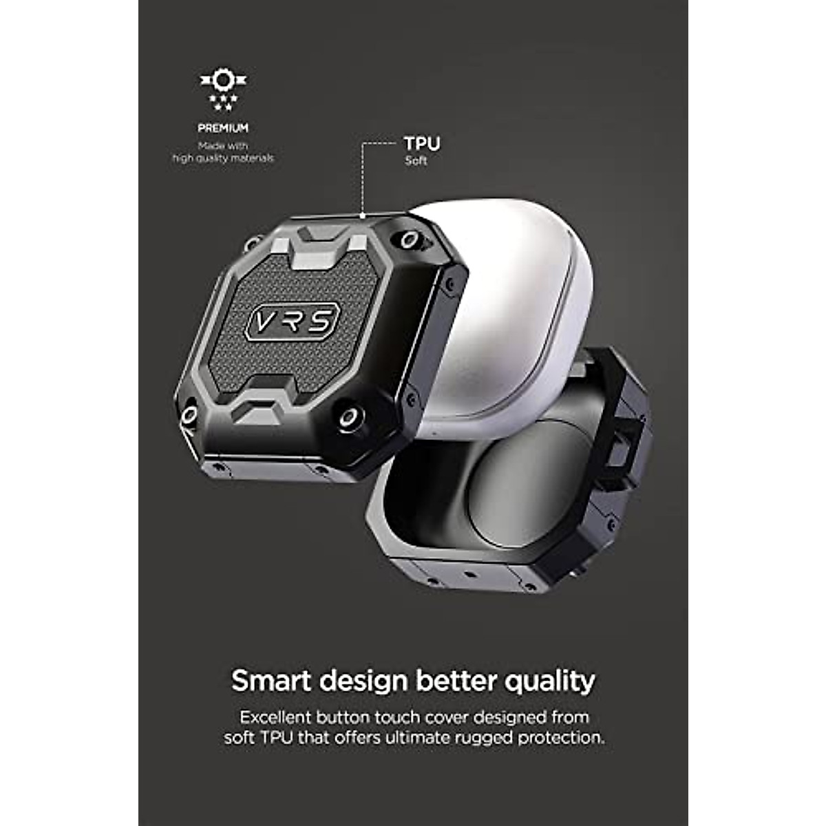 VRS Design Terra Guard Fit Buds Case for Galaxy Buds2 Pro (2022), Galaxy Buds 2 Case (2021), Galaxy Buds Pro Case (2021), Galaxy Buds Live Case (2020)