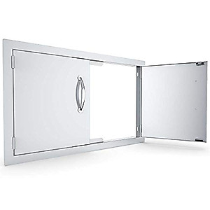 SUNSTONE A-DD33 33' Double Door Flush Mount, 33x21x1.625, Stainless Steel