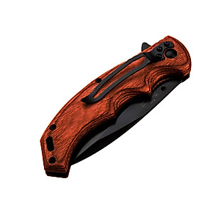 NDZ Performance Elk Ridge ERA004 3.5" Spring Assisted Flipper Folding Knife, Hunting Pocket Knife with Clip, Laser Engraved - Bass Fish