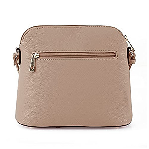 SG SUGU Lunar Lightweight Medium Dome Crossbody Bag Shoulder Bag with Double Tassels | Zipper Pocket | Adjustable Strap|Beige