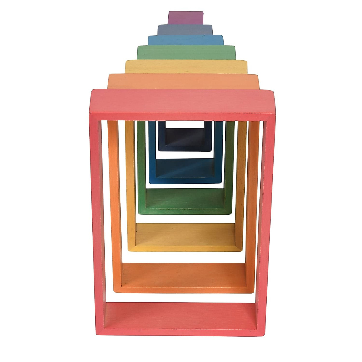 TickiT - 73414 Wooden Rainbow Architect Rectangles - Nesting Puzzle - Stacking Blocks for Ages 12M+