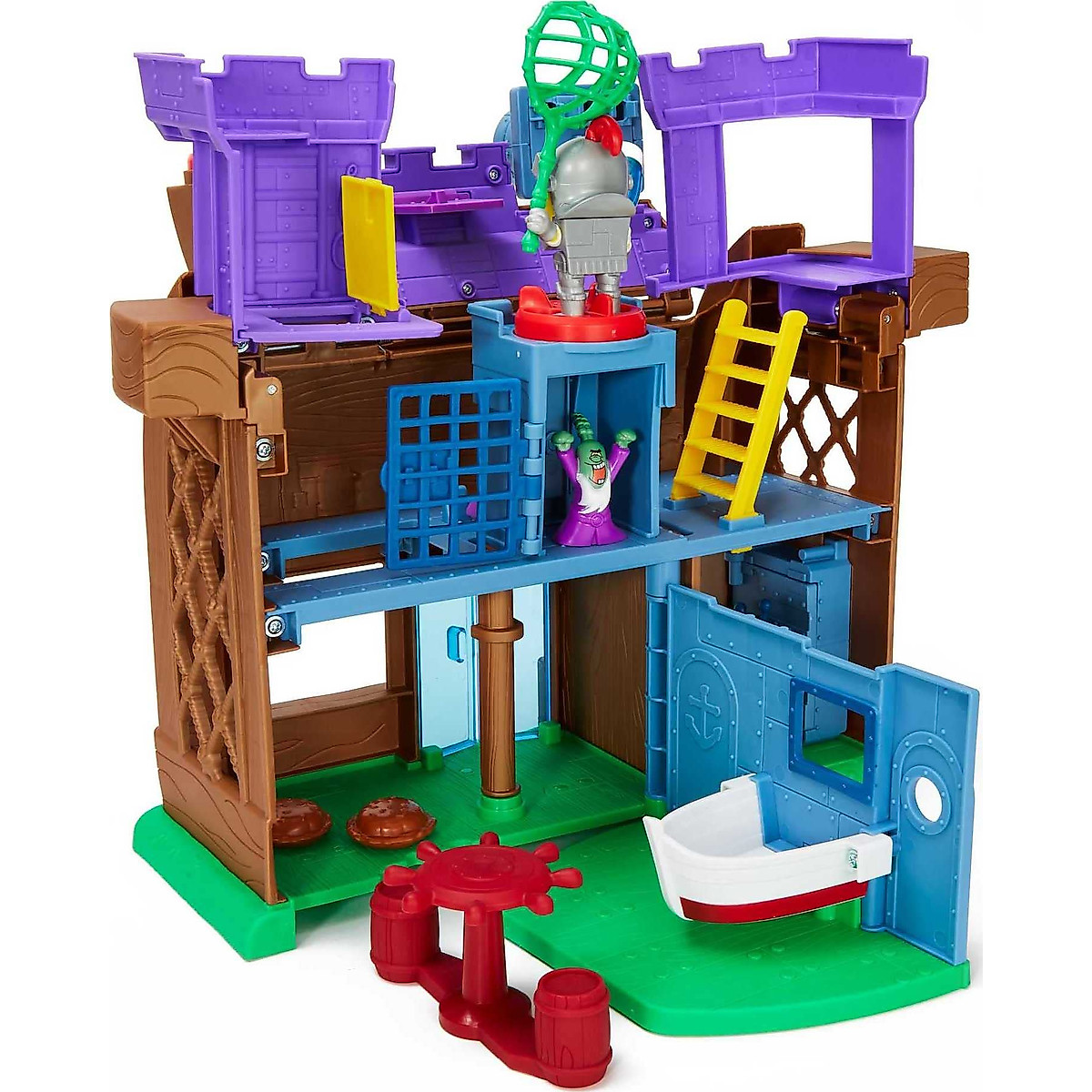 Imaginext Spongebob Transforming Playset, Krusty Krab Kastle, Medieval Knight Spongebob and Plankton Figures with Accessories (Amazon Exclusive)