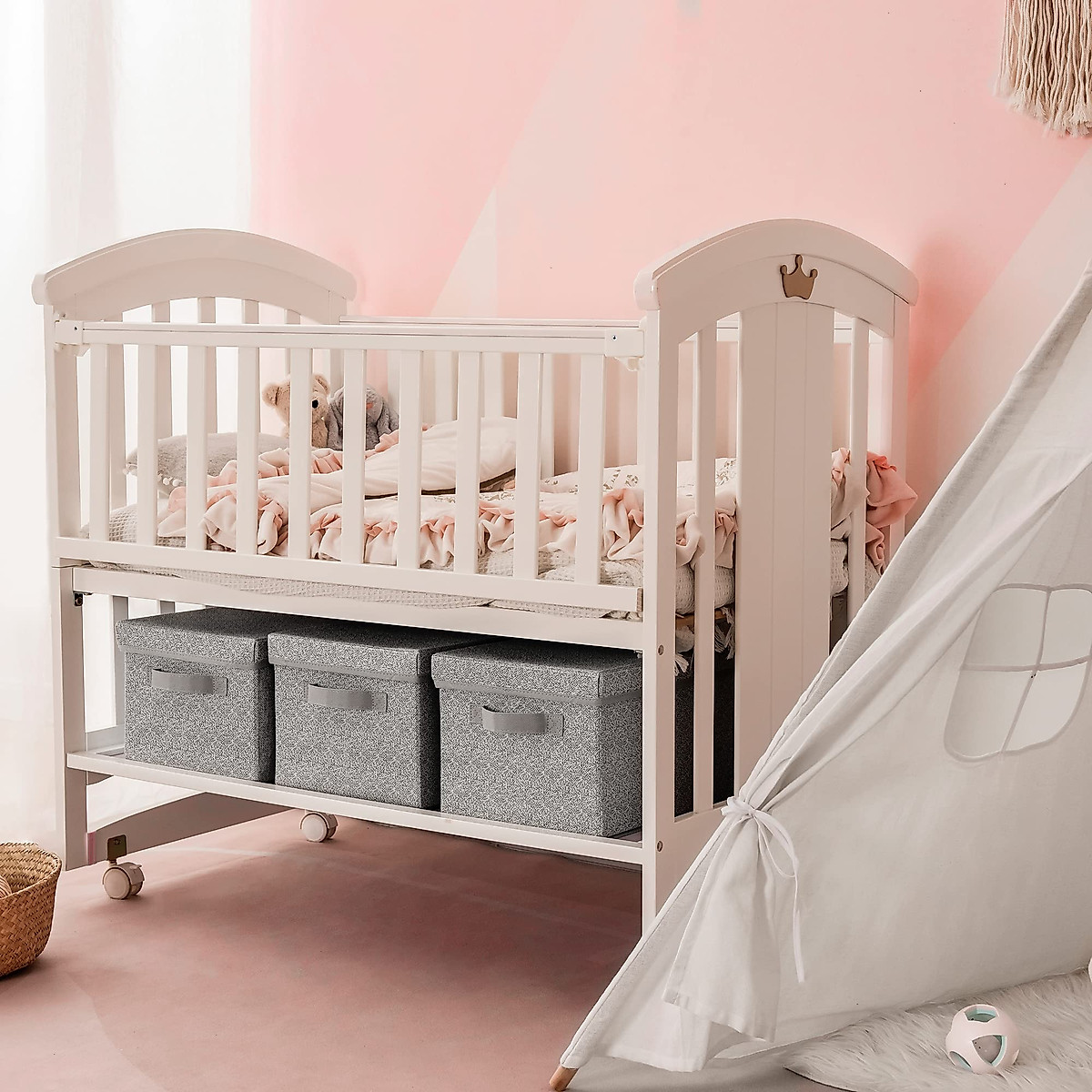 GRANNY SAYS Bundle of 3-Pack Lidded Closet Storage Bins & 3-Pack Rectangle Storage Bins with Lids