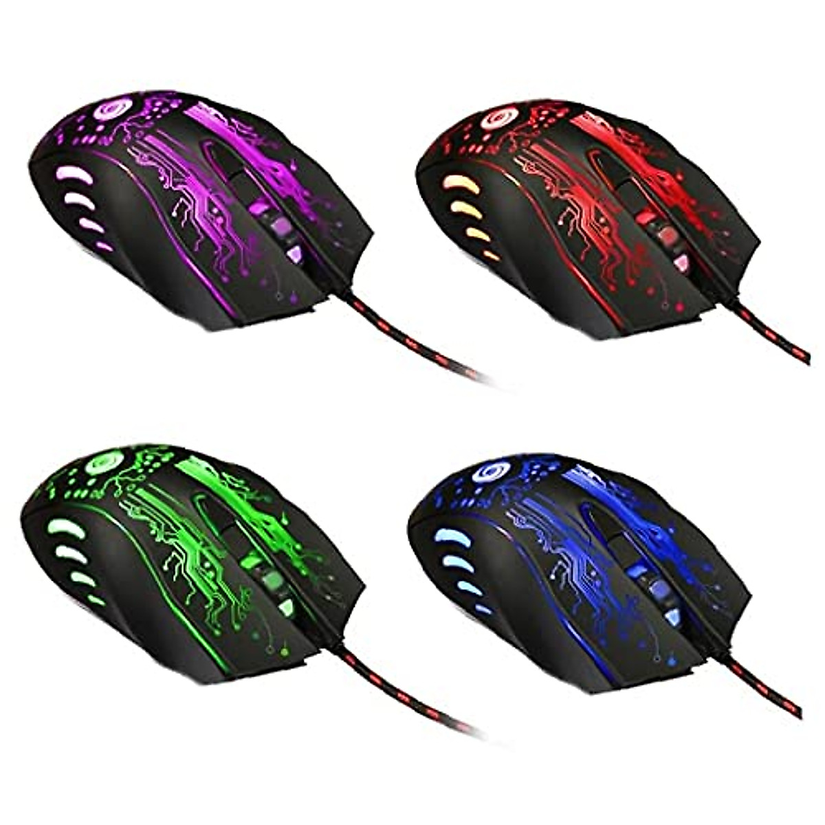 Wired Gaming Mouse Ergonomic Optical RGB Backlit USB Mice 6 Buttons with Scroll Wheel for Computers and Laptops