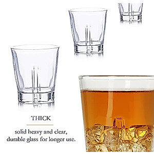 BothEarn Whiskey Rocks Glass Set of 2 - Clear Drinking Cup with Heavy Solid Base - Good for Bourbon Jack Daniels Tennessee and Scotch, 6.5 oz (185 ml)