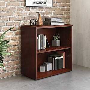 OfficeWorks by Sauder Affirm 2 Shelf Bookcase, Classic Cherry Finish