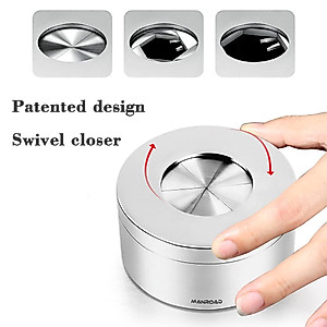 MANROAD Ashtray, Smokeless Ashtrays for Cigarettes Indoor Cigar Ashtrays 304 Stainless Steel Ash Tray Outdoor Car Ashtray with Lid Smell Proof Windproof Ashtray for Home Office Patio Decoration