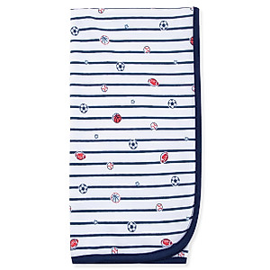 Little Me Clothes for Baby Boys' Sports Star Swaddling Receiving Blanket, 30 x 27 Inches