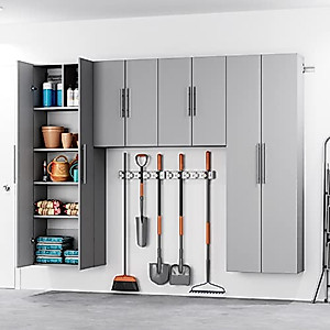 Prepac HangUps 24" Large Garage Cabinet, Bathroom Cabinet Wall Mount, Laundry Cabinet, Kitchen Wall Cabinet, Ideal for Garage, Kitchen and Laundry Organization 24" W x 72" H x 12" D, Light Gray