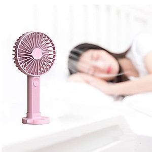 Mini Handheld Fan, Small Handheld Fan Portable with Base, USB Desk Fan Rechargeable Personal Cooling Fan for Office Travel Outdoors