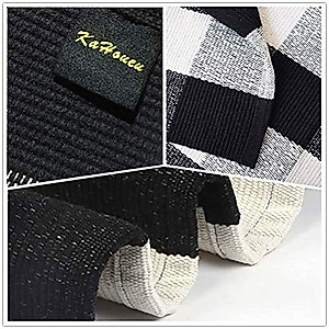 KaHouen Buffalo Check Runner Rug (24 x 71 Inches),Hand-Woven Buffalo Plaid Runner Rugs, Black and White Checkered Outdoor Rugs for Kitchen/Living Room/Bathroom/Laundry Room (2x6 ft, Checkered Carpet)