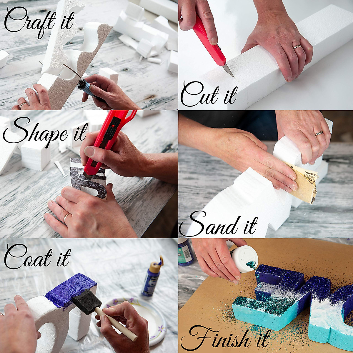 Silverlake Large Craft Foam Block - 11x17x7 EPS Polystyrene Blocks for Crafting, Modeling, Art Projects and Floral Arrangements Sculpting DIY School & Home