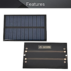 Fielect 5V 1.2W Mini Small Solar Panel Module Solar Cell Panel DIY Battery Charger Kit for Light Toys Charger 110x69mm