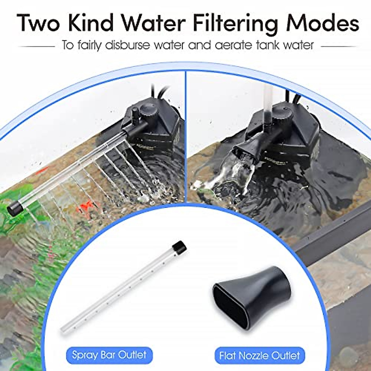 hygger Aquarium Corner Filter 85GPH for Small Fish Tanks