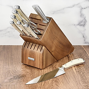 Wusthof Classic Ikon Creme 10 Piece Knife Set with Acacia Block