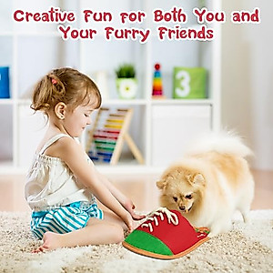 Snuffle Mat for Dogs, Cute Shoes Shape, Interactive Sniff Mat for Slow Eating and Keep Busy, Adjustable Dog Digging Toys Encourages Natural Foraging Skills, Suitable for Small and Medium Dogs