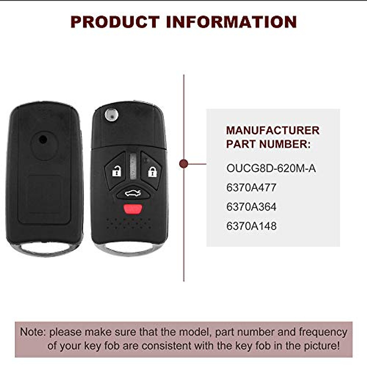ANGLEWIDE Car Key Fob Keyless Entry Remote SHELL CASE Replacement for 08-12 for Mitsubishi Eclipse Galant Lancer (FCC 6370A477) 4 Buttons 2pad
