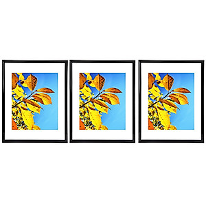 Aynoo 11x14 Picture Frame Black Set of 3 Pack 11x14 Picture Frames Display Pictures 6x8 11x14 Wall Mounting Thin Border Photo Frame for Wall,Black, 3Pack