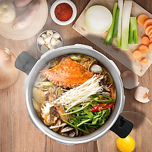 BreeRainz 23 Quart Pressure Cooker,11.2 psi Aluminum Pressure Canner for Canning w/Pressure Gauge for Home and Restaurant Steaming and Stewing(Silver)