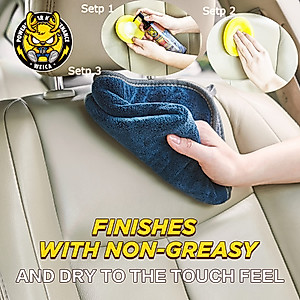 WEICA Leather Cleaner and Conditioner Care Kit with Cleaning Brush/Applicator/Microfiber Towel - Protects for Car Interiors,Furniture,Boots,Bags & Prevent Cracking or Fading of Leather Accessories