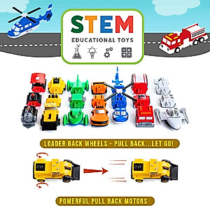 POPULAR PLAYTHINGS Mix or Match Vehicles Orange, Magnetic Toy Play Set, 21 Pieces