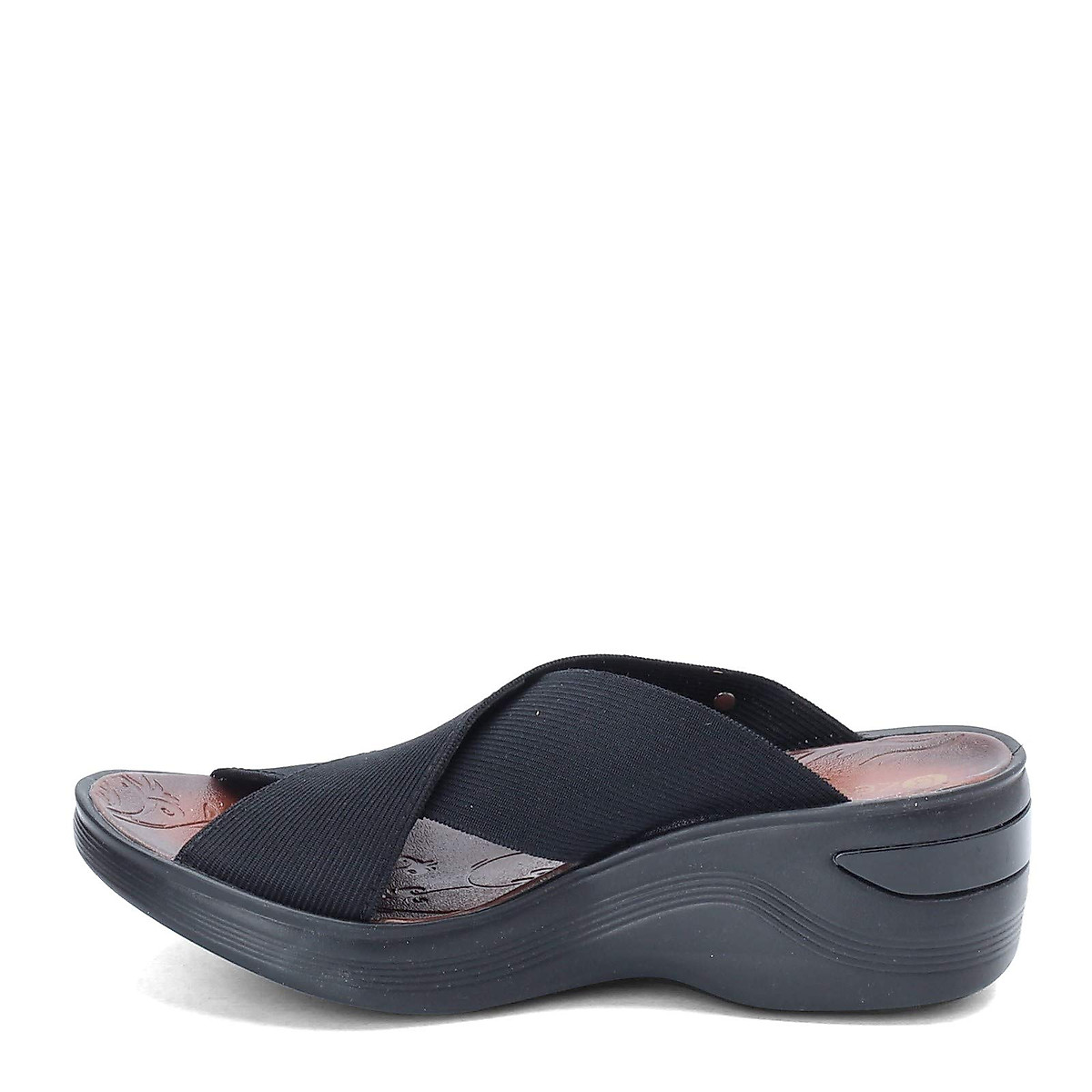 BZees Women's Desire Sandal, black stretch fabric, 8.5 M US