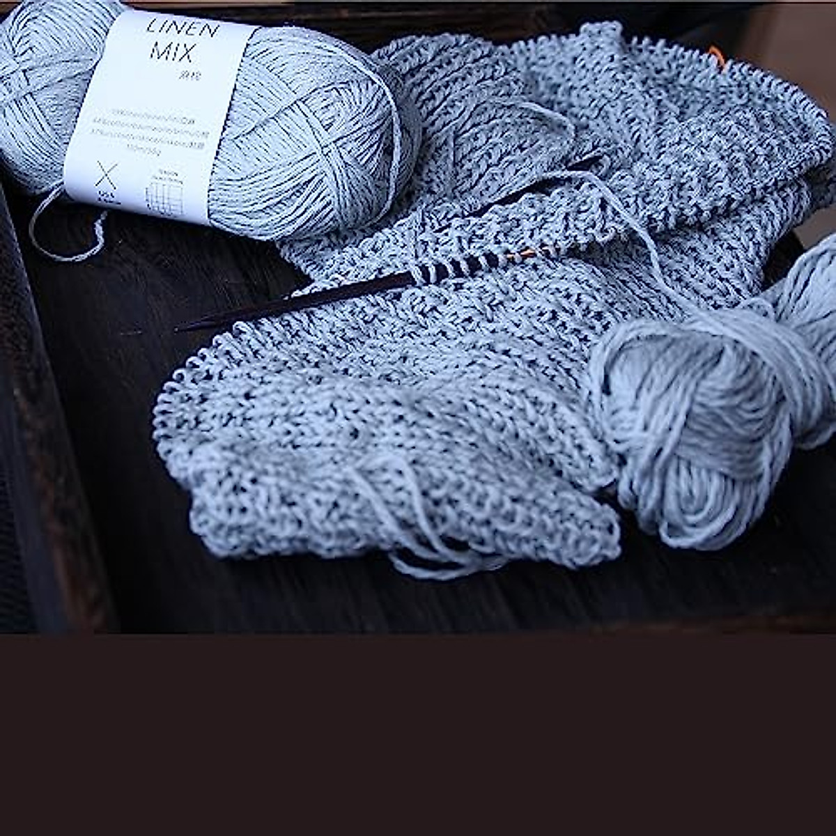 Yarn Ave 2 Balls/100g Linen Mix 19% Linen 44% Cotton 37% Viscose Soft Blended Yarn for Knitting and Crocheting Tops, Vests, Baby Projects, Fingering Weight Summer Yarn (#06 Lavender)