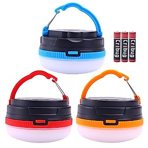 KunHe 3 Pack Camping Lantern for Kids Portable Tent Lights Battery Powered Camping Light for Kids