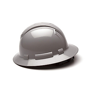 Pyramex Ridgeline Full Brim Hard Hat 4 Point Ratchet Gray