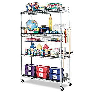 Alera SW503624SR Industrial Heavy Duty Wire Shelving Starter Kit, 4-Shelf, 36w X 24d X 72h,Silver