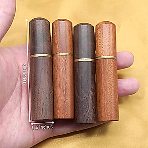 Yuchew Needle Case Sewing Needle Holder Portable Wooden Embroidery Needle Case Needle Tube Keeper Container for Storage Tapestry Cross Stitch Leather Darning Needle, Toothpick, Pill, Bead (4 Packs)