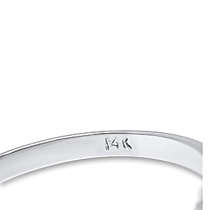 Eternal Jewelry 14K White Gold CZ Cubic Zirconia Marquise 2 Carat solitaire Engagement Ring 6 Prong (4.75)