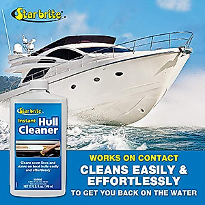 STAR BRITE Instant Hull Cleaner - Easily Remove Stains, Scum Lines & Grime for Boat Hulls, Fiberglass, Plastic & Painted Surfaces - Wipe On, Rinse Off Formula - 128 Ounce Gallon (081700)