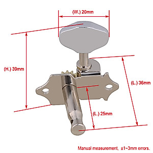 BQLZR Chrome Tuning Pegs Machine Heads 2R2L For Ukulele 4 String Guitar Bass