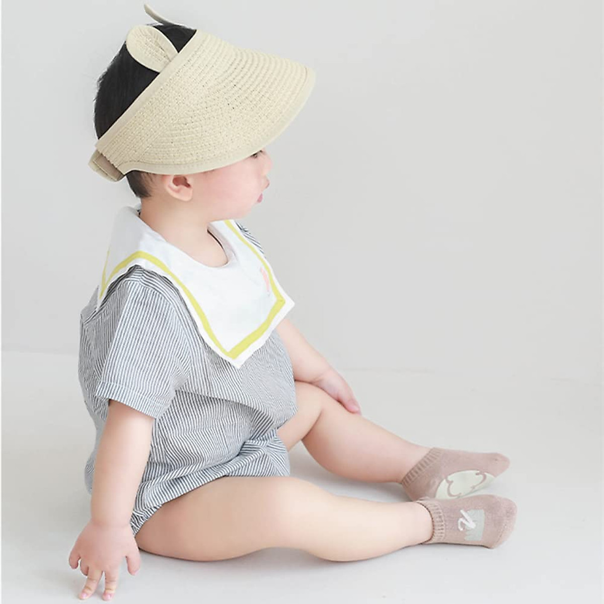 BEHELE Baby Floor Socks with Grips Non-skid Toddler Newborn Infant Non Slip Socks Unisex Boy Girl Ankle Indoor Gripper Socks (S(0-12 Months))