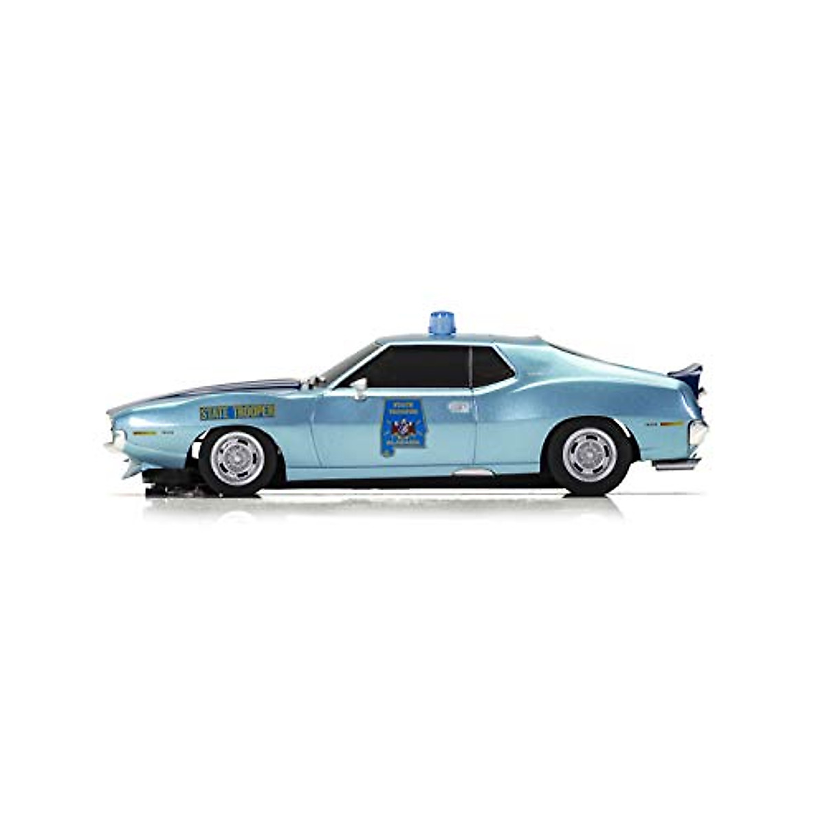 Scalextric AMC Javelin Alabama State Trooper 1:32 Police Slot Race Car with Working Siren C4058, Blue