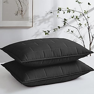 Southshore Fine Living, Inc. Oversized King Quilt Set, Brick Pattern Stitching, Lightweight Bedding Quilt, Soft Coverlet with Matching Pillow Shams, California King Quilt Sets Oversized, Black