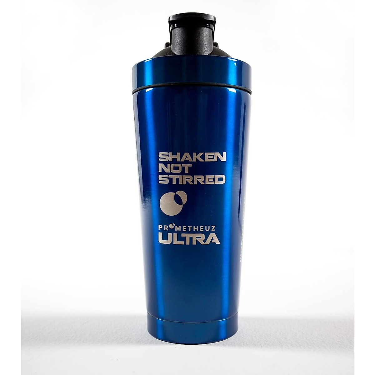 Prometheuz 24oz Stainless Steel Insulated Shaker Bottle with Wire Whisk, Double Walled Vacuum Perfect for Protein Shakes and Pre-Workout to Keeps Hot and Cold, Blue