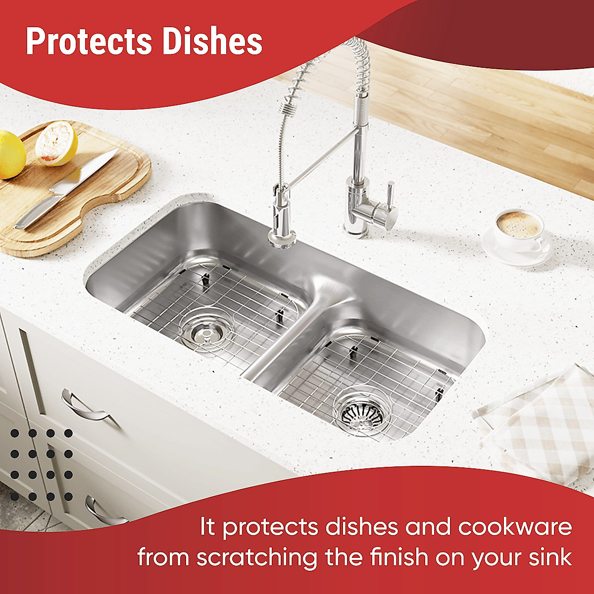 Sink Protector for Kitchen Sink Fits 12x14, Stainless Steel Sink Protector, Sink Bottom Grid