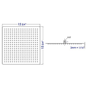 ALFI Brand RAIN16S-BSS Stainless Steel 16" Square Ultra Thin Shower Head