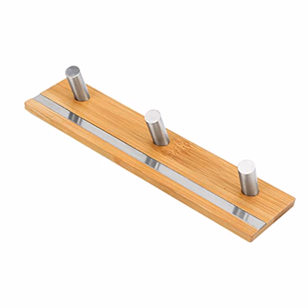 Bamboo Hook Wooden Bathroom Towel Coat Hooks Bathroom Towel Rail Rack Adhesive Rail Rack Hook Wall Mounted Wall Coat Rail Rack Hook Aisle Toilet Stainless Steel