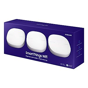 Samsung SmartThings Wifi Mesh Router Range Extender SmartThings Hub Functionality Whole-Home WiFi Coverage - Zigbee, Z-Wave, Cloud to Cloud Protocols - White (3 Pack) - ET-WV525KWEGUS (Renewed)