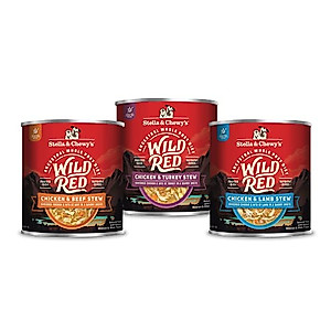 Stella & Chewy's Wild Red Wet Dog Food Variety Pack Stews High Protein Recipes, 10 Ounce (Pack of 3)