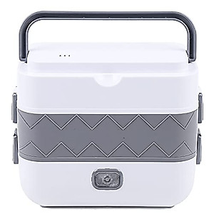 DYRABREST Double-Layer Electric Lunch Box Food Warmer Heater 110V Portable Rice Cooker Heating Container for Home Office Worker Cooking Meals Soup