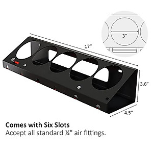 Generic Spray Bottle Organizer Metal Wall Mount Pneumatic Tools Holder Heavy Duty Organizing Support Black Metal Tools Storage Rack