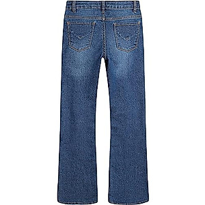 HUDSON Girls' Stretch Denim Jeans, Bell-Bottom Style Pants with Flared Legs, Midnight Wash, 14