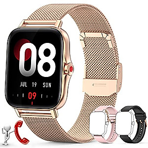 ZKCREATION Smart Watches for Women, 1.69" HD Bluetooth Call Fitness Tracker Smartwatch with Blood Pressure/Heart Rate Monitor, IP67 Waterproof Smart Watches, Smart Watch for Android iOS Phones